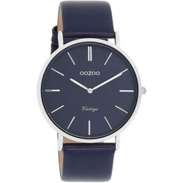 Oozoo Damen Quarzuhr, blau, Armbanduhren, Armbanduhr, Damenuhr, Herrenuhr, Lederarmband