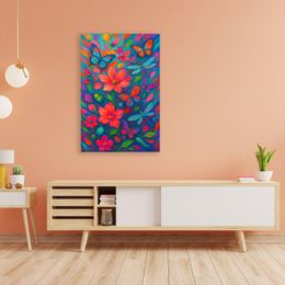 Acrylglasbild queence, B:60cm H:90cm, bunt, Acrylglas, Bilder, "Wiese", Knallige, tolle Farben auf hochwertigem Acrylglas gedruckt