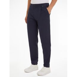 Calvin Klein Herren B&uuml;gelfaltenhose "MODERN TWILL TAPERED PLEAT PANTS", blau, Gr. 31, unifarben, Web, Obermaterial: 98% Baumwolle, 2% Elasthan,