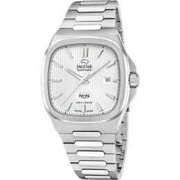 Jaguar Damen Quarzuhr "Rondcarre"silberfarben, wei&szlig;, Armbanduhren