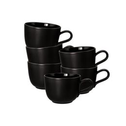 Seltmann Weiden Tasse "Kaffeetassen Liberty Velvet Black 260 ml 6er Set schwarz", 6 tlg., schwarz, Trinkgefäße