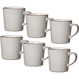 Ritzenhoff & Breker Becher "Visby", Ø 9cm x 9cm, 400ml, 6 Stk., grau, RITZENHOFF & BREKER, Trinkgefäße, Steinzeug, handveredelt, jedes Stück ein Unikat, 400 ml. 6-teilig