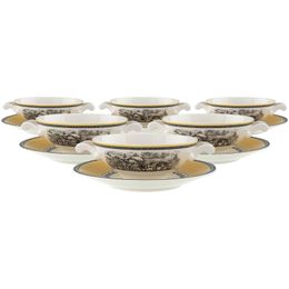 Villeroy & Boch VILLEROY & BOCH Tasse "Suppentassen mit Untertassen Audun Ferme 400 ml 6er Set bunt", bunt, Trinkgef&auml;&szlig;e