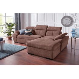 Ecksofa, B:280cm H:77cm T:170cm, braun, exxpo - SOFA FASHION, Wohnzimmer, Sofas, "Salerno, inkl. Arm-& Kopfteilverstellung, bequem, Breite 280cm,