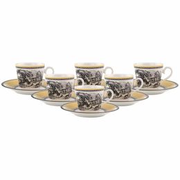 Villeroy & Boch VILLEROY & BOCH Tasse "Kaffeetassen mit Untertassen Audun Ferme 150 ml 6er Set bunt", 6 tlg., bunt, Trinkgefäße