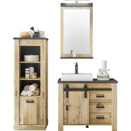 Badmöbel-Set Home Affaire, braun, Holzwerkstoff, Kastenmöbel-Sets, "SHERWOOD, Bad im modernen Design, 3-teiliges Badezimmer", in 2 Farben verfügbar,
