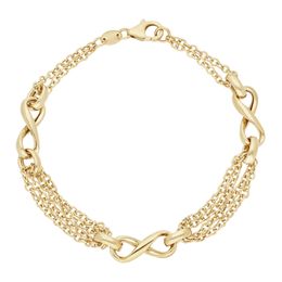 Firetti Damen Armband "Schmuck Geschenk Gold 375 Armschmuck Armkette Infinity/Unendlichkeit", 19cm, Gelbgold 375gelbgoldfarben, Gelbgold 375,