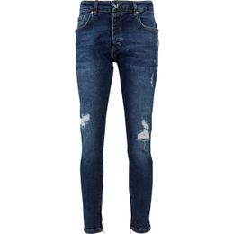 Karl Kani Damen Bequeme Jeans "Karl Kani Herren 2Y Skinny Fit Jeans"blau, Gr. 30, unifarben, 98% Baumwolle, 2% Elasthan, Jeans