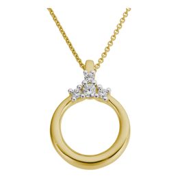 Firetti Kinder Kettenanhänger "Schmuck Geschenk Gold 333 Halsschmuck Anhänger Kreis rund", 0,07 P2 = erkennbare Einschlüsse, Diamanten Gelbgold 333,