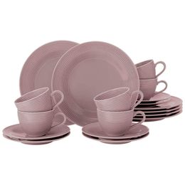 Seltmann Weiden Geschirr-Set "Kaffeeservice Beat Color Glaze 18er Set"altrosa, Geschirr-Sets