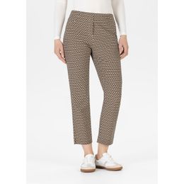 Stehmann Damen 3/4-Hose, braun, Gr. 36, Minimalmuster, gemustert, Web, Obermaterial: 62% Viskose, 33% Polyamid, 5% Elasthan, Hosen, mit Minial-Muster