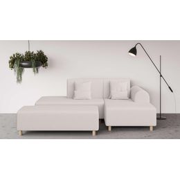 Ecksofa OTTO HOME, B:258cm H:85cm T:168cm, beige, 100% Polyester, Wohnzimmer, Sofas, "Suyala", L-Form mit Hocker