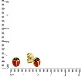 ZEEme Kinder Paar Ohrstecker "Gold 333 Motiv Marienk&auml;fer", one-size, Gold, gelb, Gold, Ohrringe