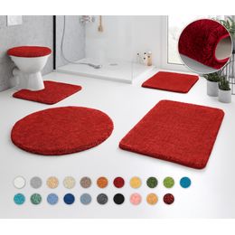 Badematte Kleine Wolke, H:30mm, rot, Polyacryl, Badematten, "RELAX", Badteppich, Uni Farben, rechteckig, rund & als Set erh&auml;ltlich