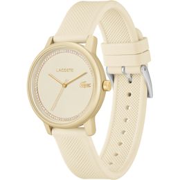 Lacoste "Lacoste.12.12 GO" Armbanduhr, Damenuhr, analog, Glaskristalle, Silikonarmband