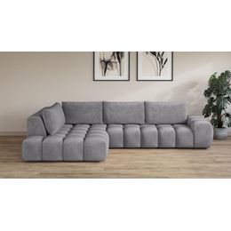 Ecksofa OTTO HOME, B:352cm H:72cm T:210cm, grau, 100% Polyester, Wohnzimmer, Sofas, "AZITA Designsofa, elegant und bequem L-Form, Bubble-Optik", lose