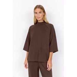 soyaconcept Damen Shirtbluse "SC-BANU 261"hot fudge, Gr. XL, unifarben, Jersey, Obermaterial: 48% Modal, 48% Polyester, 4% Elasthan, Blusen