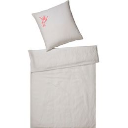Bettw&auml;sche Elegante, beige, Halbleinen, Obermaterial: 50% Baumwolle, 50% Leinen, Bettw&auml;sche, "Zaunk&ouml;nig", angenehmes Hautgef&uuml;hl