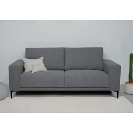 2-Sitzer OTTO HOME, B:164cm H:85cm T:88cm, grau, 90% PES, 10% NY, Sofas, "Xander", Breite 164 cm, Webstoff, Soft-Touch Chenille, schwarze Metallf&uuml;&szlig;e