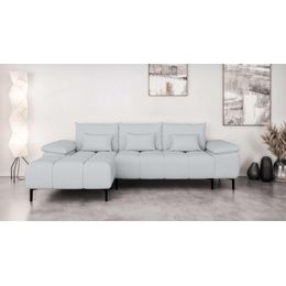 Ecksofa Home Affaire, B:277cm H:91cm T:141cm, grau, 100% Polyester, Wohnzimmer, Sofas, "DROMARA Schlafsofa mit Bettkasten, Maße: B/T/H 277/141/91