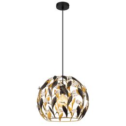 Globo LIGHTING Hängeleuchte "MIKA", schwarz matt, Ø 40cm H: 150cm, 1 Stk., Leuchten, Hängelampe Esszimmer-Leuchte Esstischleuchte Wohnzimmer, Hängeleuchte