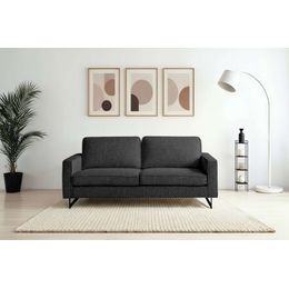2-Sitzer Home Affaire, B:166cm H:85cm T:97cmdunkelgrau, 100% Polyester, Sofas, "Pinto, 166 cm, Cord, Chenille, Lederoptik", mit Keder, schwarze