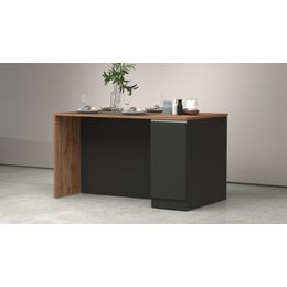 K&uuml;cheninsel KOCHSTATION, B:160cm H:90cm T:90cm, grau, Komplettk&uuml;chen-Sets, "Sole,Kochinsel,K&uuml;chenarbeitsblock,Inselk&uuml;che,Arbeitsinsel", Breite 160 cm