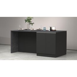 K&uuml;cheninsel KOCHSTATION, B:200cm H:90cm T:90cm, grau, Komplettk&uuml;chen-Sets, "Sole,Kochinsel,K&uuml;chenarbeitsblock,Inselk&uuml;che,Arbeitsinsel", Breite 200 cm