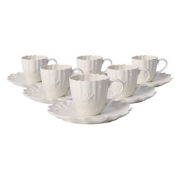 Villeroy & Boch VILLEROY & BOCH Tasse "Tassen mit Untertassen Toy's Delight Royal Classic 180 ml 6er Set weiß", 6 tlg., weiß, Trinkgefäße