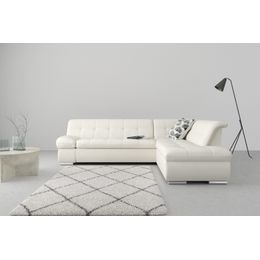Ecksofa DOMO collection, B:271cm H:80cm T:213cm, beige, Struktur fein 100% Polyester;Chenilleoptik 100% Polyester, Wohnzimmer, Sofas, "Mona L-Form