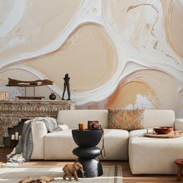 Fototapete Abstrakte Malerei Beige und Gold