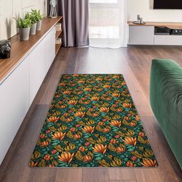 Bilderwelten Teppich Herbstlotus im Bl&auml;tterteich