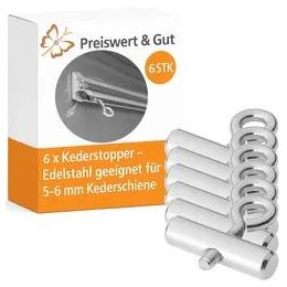 Pro Plus 6 x Kederstopper Edelstahl &ndash; ideal als Kederleiste Haken & Markisenhaken f&uuml;r Kederschiene &Oslash;5&ndash;6mm | f&uuml;r Planen, Vorzelte & Sonnensegel
