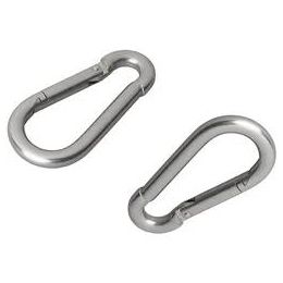 Pro Plus 2 Stk. Karabinerhaken Karabiner Haken aus Metall Camping Zelten 8x80mm BWI