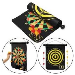 Magnetische Dartscheibe 35x45 cm &ndash; Sicheres Dartspiel mit 6 Magnetpfeilen, doppelseitige Nutzung mit deutscher und englischer Ringeinteilung