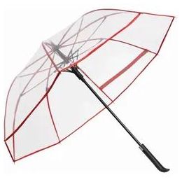 Regenschirm Transparent halbautomatik &Oslash;103 cm Stockschirm 420 Gramm Schirm Rot