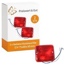 Pro Plus Nebelschlussleuchte 2 St&uuml;ck 12V E9 75 x 85 x 50 mm inklusive 21W BA15s Leuchtmittel und Montagezubeh&ouml;r kompakte R&uuml;ckleuchte f&uuml;r Anh&auml;nger robust spritzwassergesch&uuml;tzt