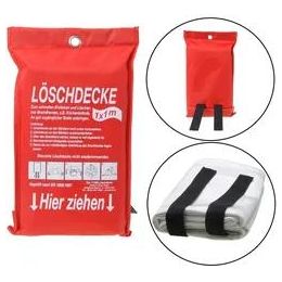 Hochwertige L&ouml;schdecke 1x1m &ndash; Feuerl&ouml;schdecke EN 1869:2019 aus Fiberglas &ndash; Mit Wandhalterung & 2 Zugb&auml;ndern &ndash; Brandschutzdecke Perfekt f&uuml;r K&uuml;che, Freizeit, Werkstatt & Camping