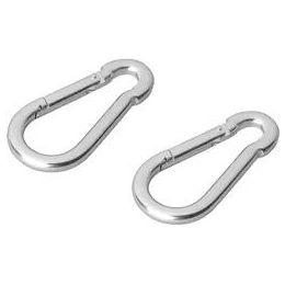 Pro Plus 2 Stk. Karabinerhaken Karabiner Haken aus Metall Camping Zelten 8x80mm BWI