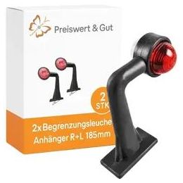 Pro Plus 2x Begrenzungsleuchte Anh&auml;nger R+L 185mm Seitenleuchten STVZO E9 Leuchte LKW Positionsleuchten Umrissleuchte 90&deg;