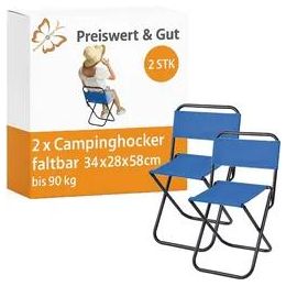 2x Campinghocker faltbar f&uuml;r Camping Zubeh&ouml;r Anglerstuhl bis 90 kg Campingstuhl Klappbar in Blau als Faltstuhl St&uuml;hle