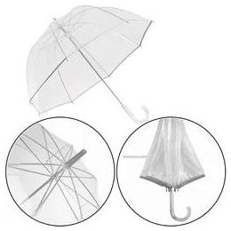 Transparenter Regenschirm mit silberner Paspelierung, ideal als Regenschirm Hochzeit, stabil & leicht, &Oslash;101 cm, perfektes Accessoire f&uuml;r Brautpaare