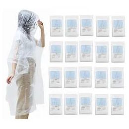 20x Regenponcho Transparent Universal &ndash; Durchsichtiger Regencape, Einweg Regenmantel Regenschutz &ndash; Regenumhang