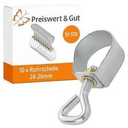 Pro Plus Rohrschelle 10 Stk Rohrhalterung Rohrbefestigung Rohrklemme 24-26 mm 10er Set
