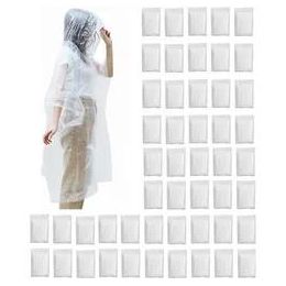50x Regenponcho Transparent Universal &ndash; Durchsichtiger Regencape, Einweg Regenmantel Regenschutz &ndash; Regenumhang