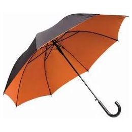 Stockschirm &Oslash;103cm f&uuml;r Damen, Herren Metallstock 85cm - Automatik Regenschirm - zweifarbiges Schirmdach schwarz / orange