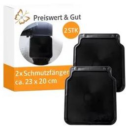 Schmutzf&auml;nger Set 2 teilig universal 23 x 20 cm schwarz f&uuml;r Auto LKW Anh&auml;nger Wohnmobil Spritzschutz Karosserie Radbereich