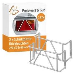Pro Plus 2x Schutzgitter R&uuml;ckleuchten &ndash; Robustes Lampenschutzgitter f&uuml;r Anh&auml;nger - 270 x 132 x 68 mm - Schutz f&uuml;r R&uuml;ckleuchten