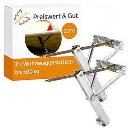 Pro Plus Wohnwagenst&uuml;tzen 2 St&uuml;ck 625x457 mm mit Trapezgewindespindel f&uuml;r Wohnmobil & Wohnwagen bis 500 kg aus verzinktem Stahl