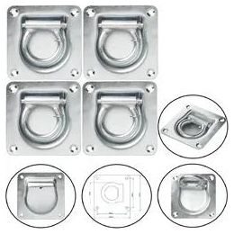 Pro Plus 4x Zurrmulde 105x105mm mit &Ouml;se Ring Planen&ouml;se Ladungsicherung Zurring Zurrlasche